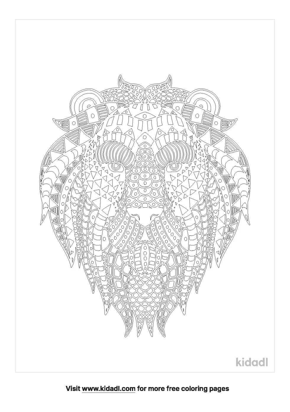 Abstract Lion Coloring Page | Kidadl