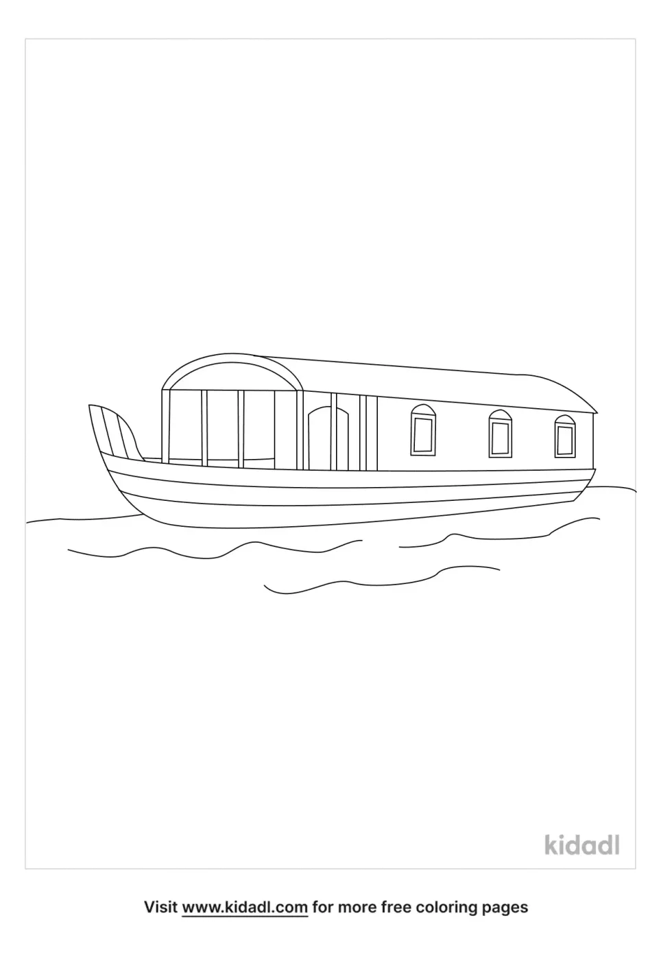 House Boat Coloring Page | Kidadl
