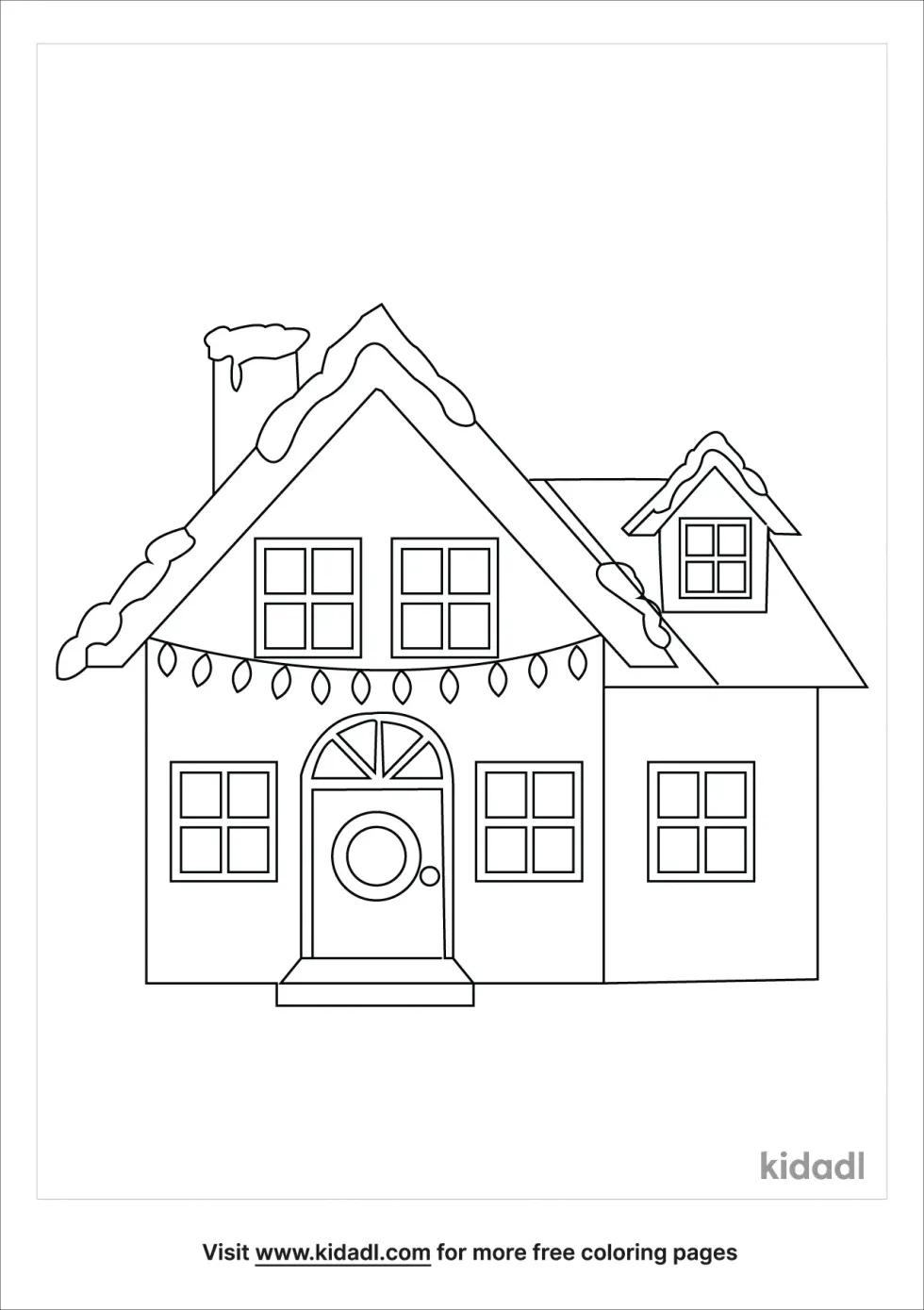 Santa's House Coloring Page | Kidadl