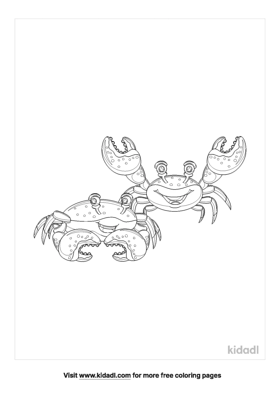 Cute Crab Coloring Page | Kidadl