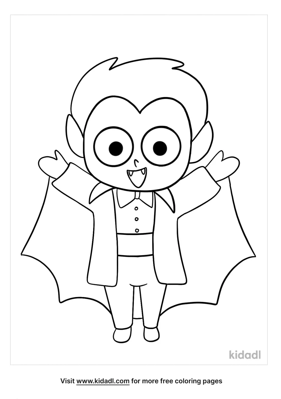 Cute Vampire Coloring Page | Kidadl