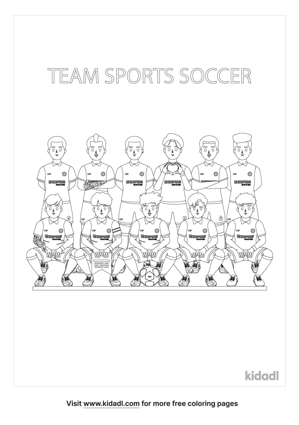 Team Sports Soccer Coloring Page | Kidadl