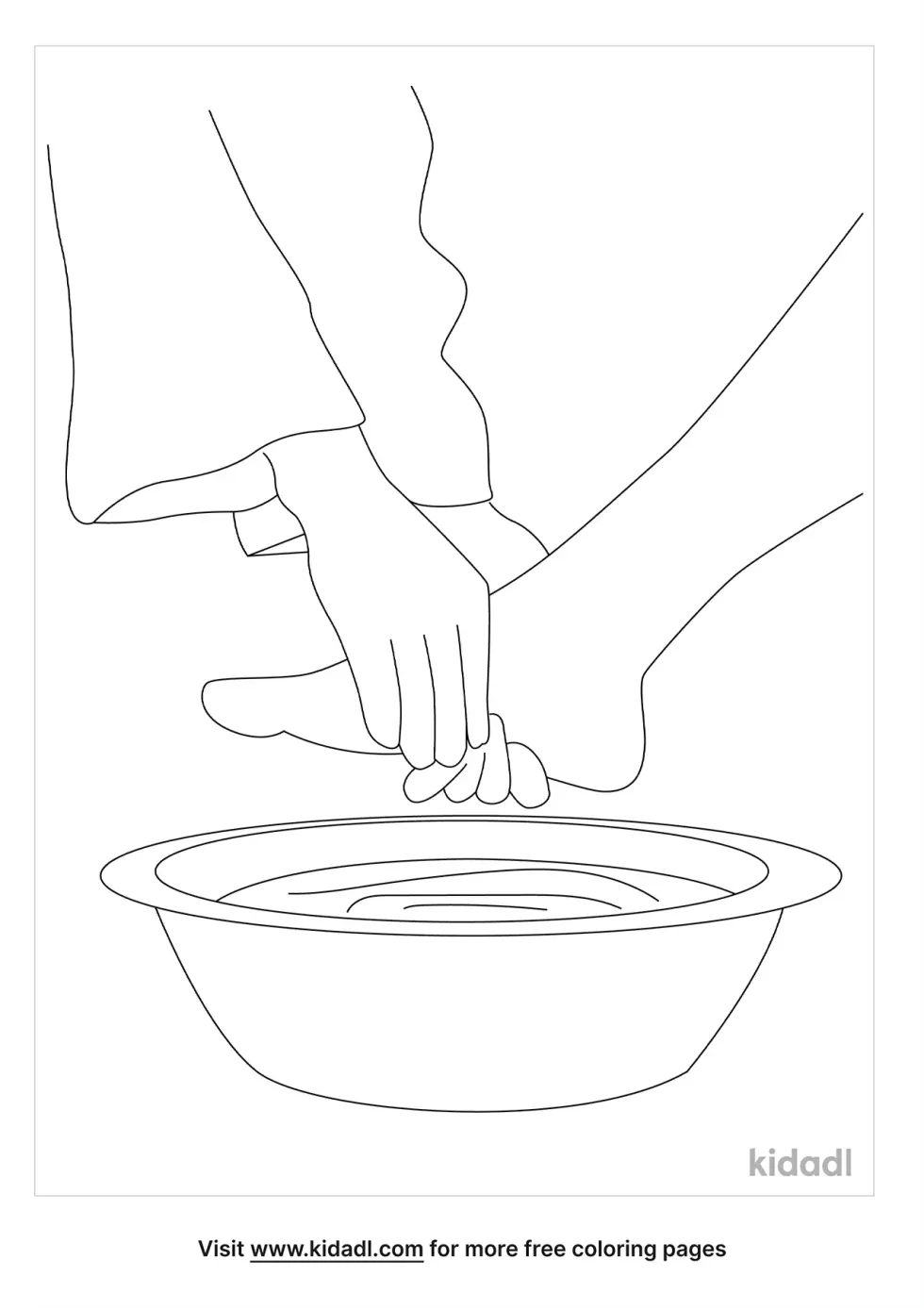 Hands Washing Feet Coloring Page | Kidadl