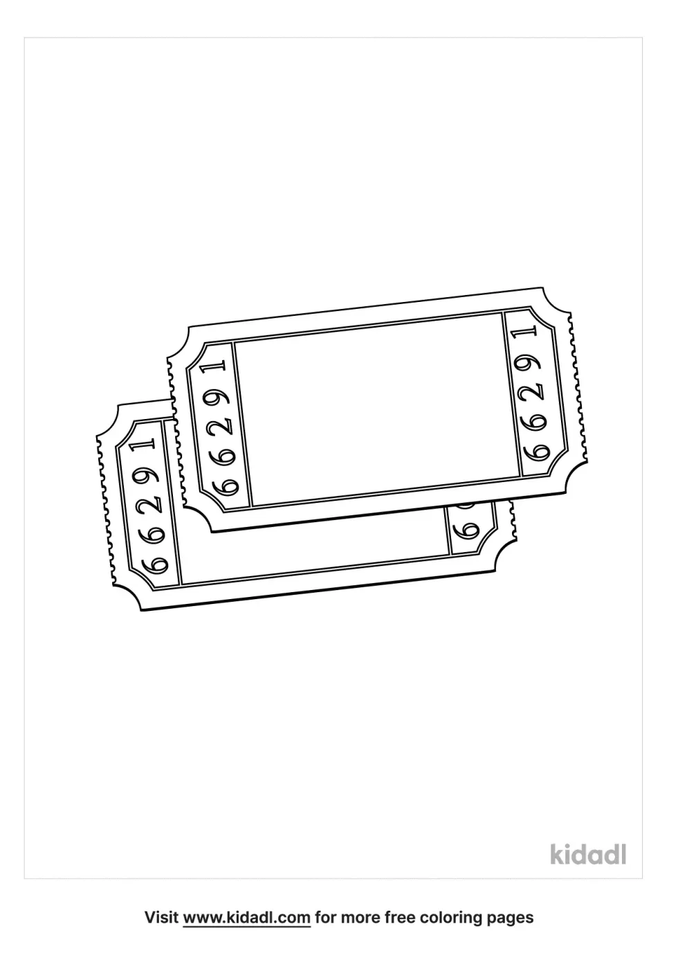 Two Tickets Coloring Page | Kidadl