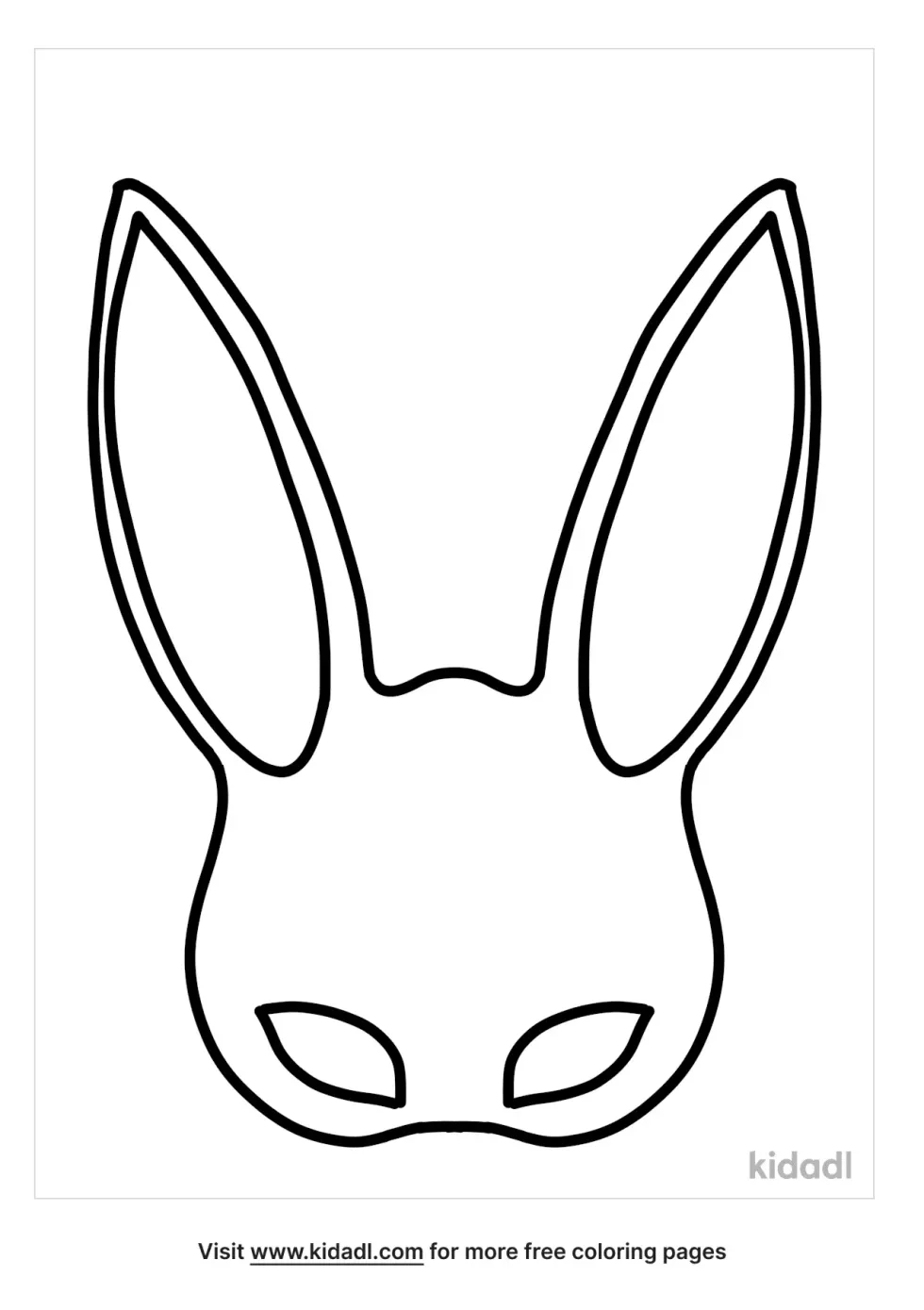 Bunny Mask Coloring Page | Kidadl