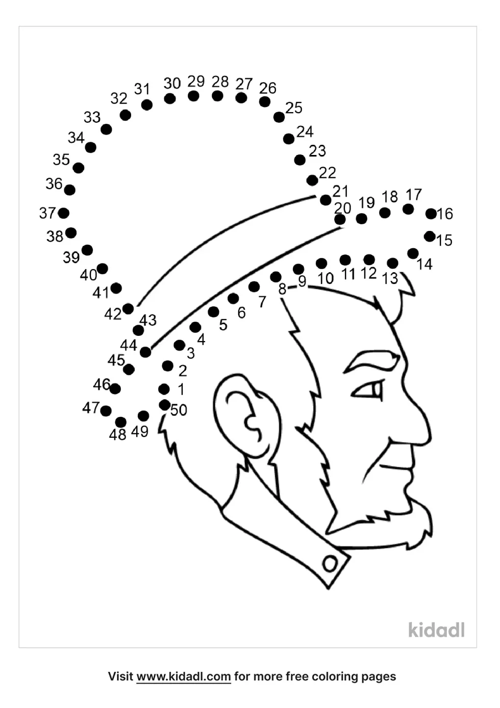 Abraham Lincoln Dot To Dot (Medium) | Kidadl