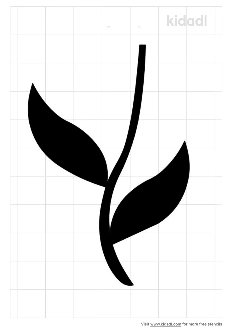 Leaf And Stem Stencil | Kidadl