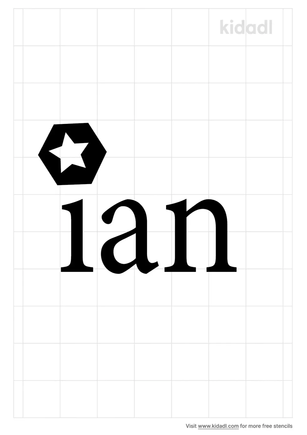 Ian Name Stencil | Kidadl