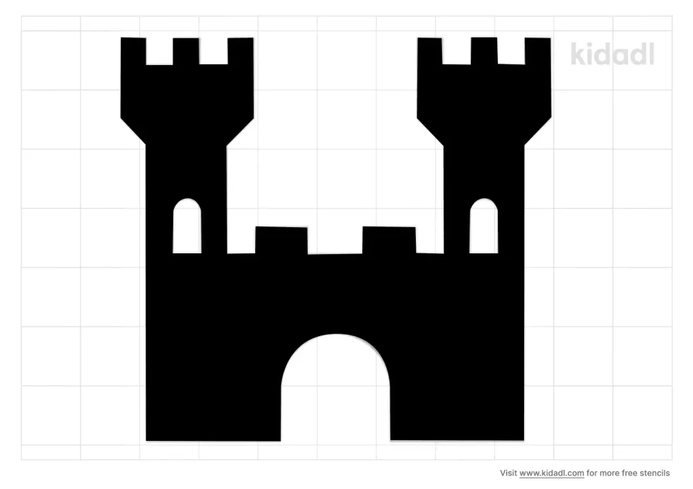 Simple Castle Tower Stencil | Kidadl