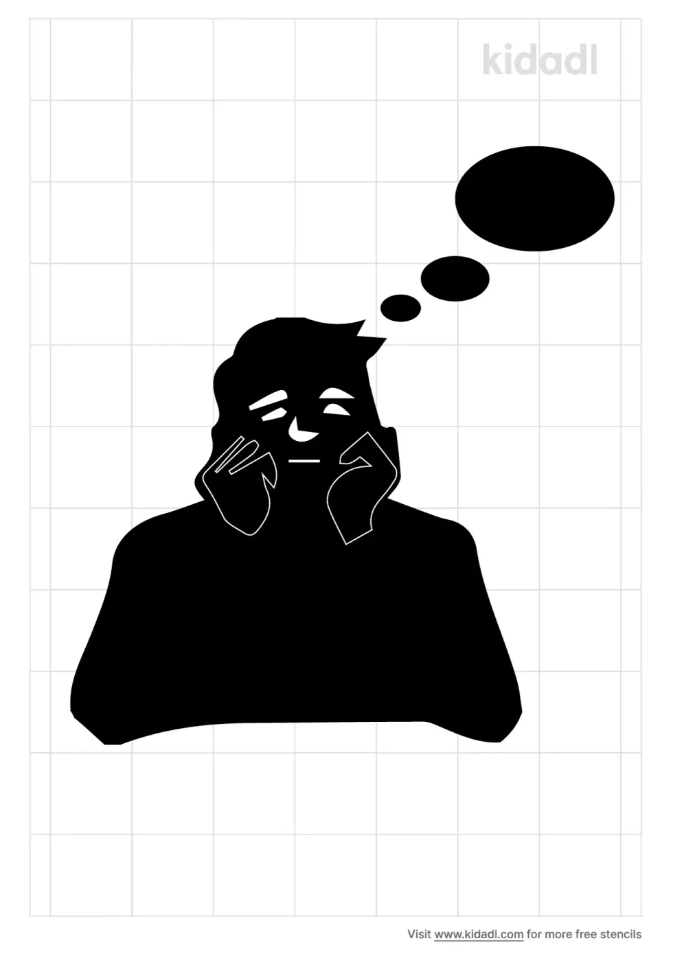 Thinking Man Stencil | Kidadl